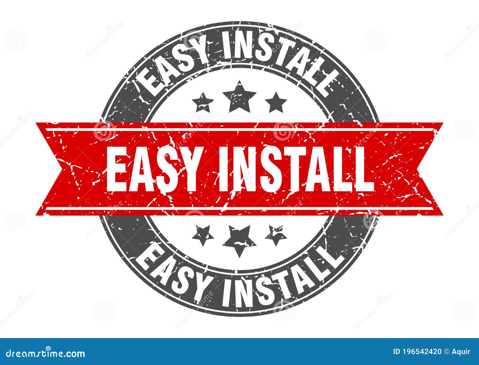 Easy install stamp stock vector. Illustration of round - 196542420