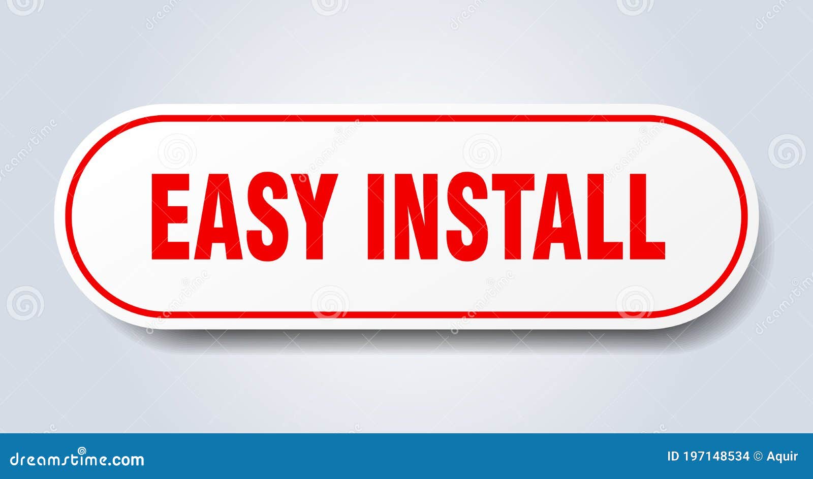 Easy install sticker. stock vector. Illustration of easy - 197148534