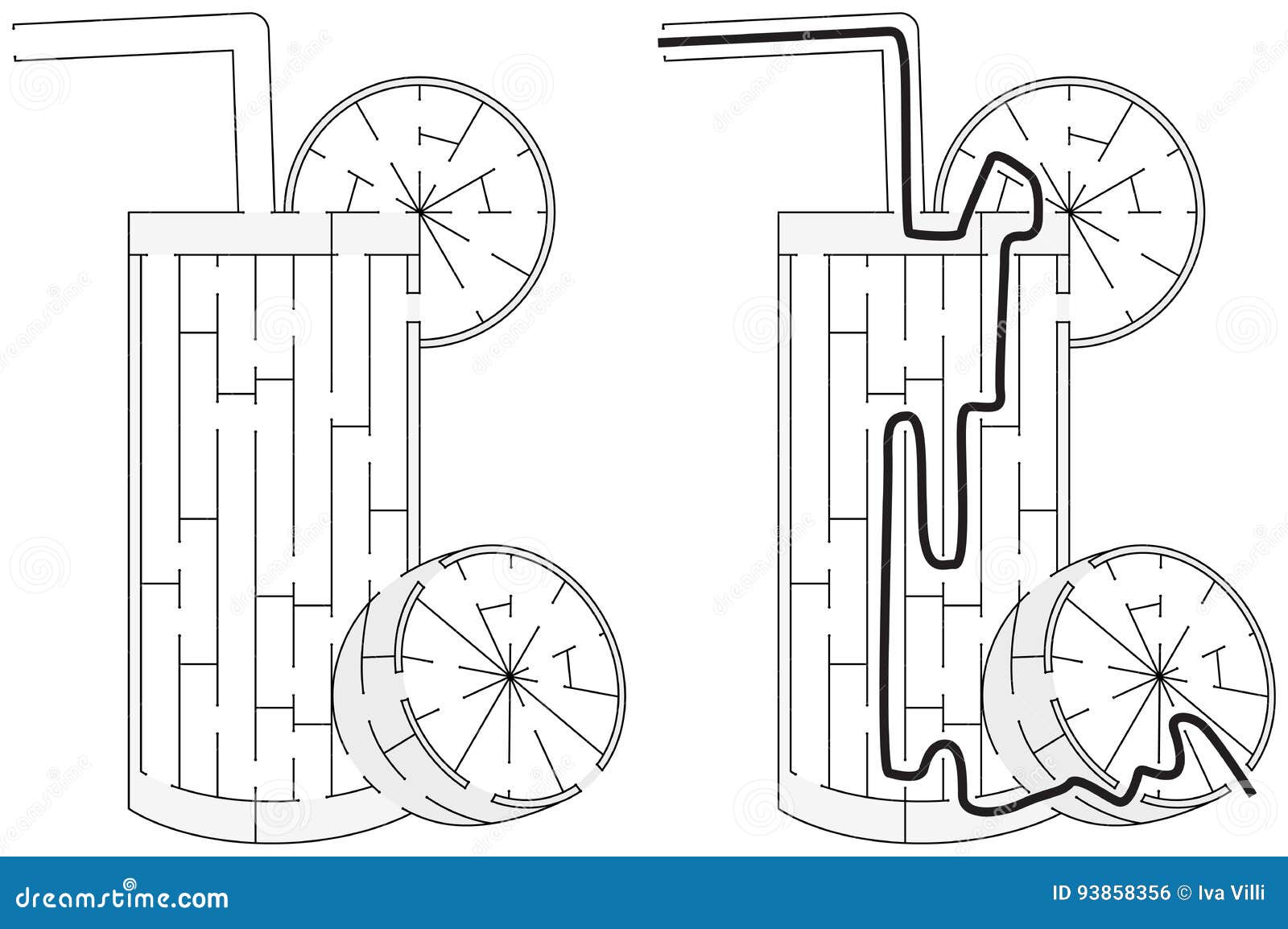 Easy lemonade maze stock vector. Illustration of easy - 93858356