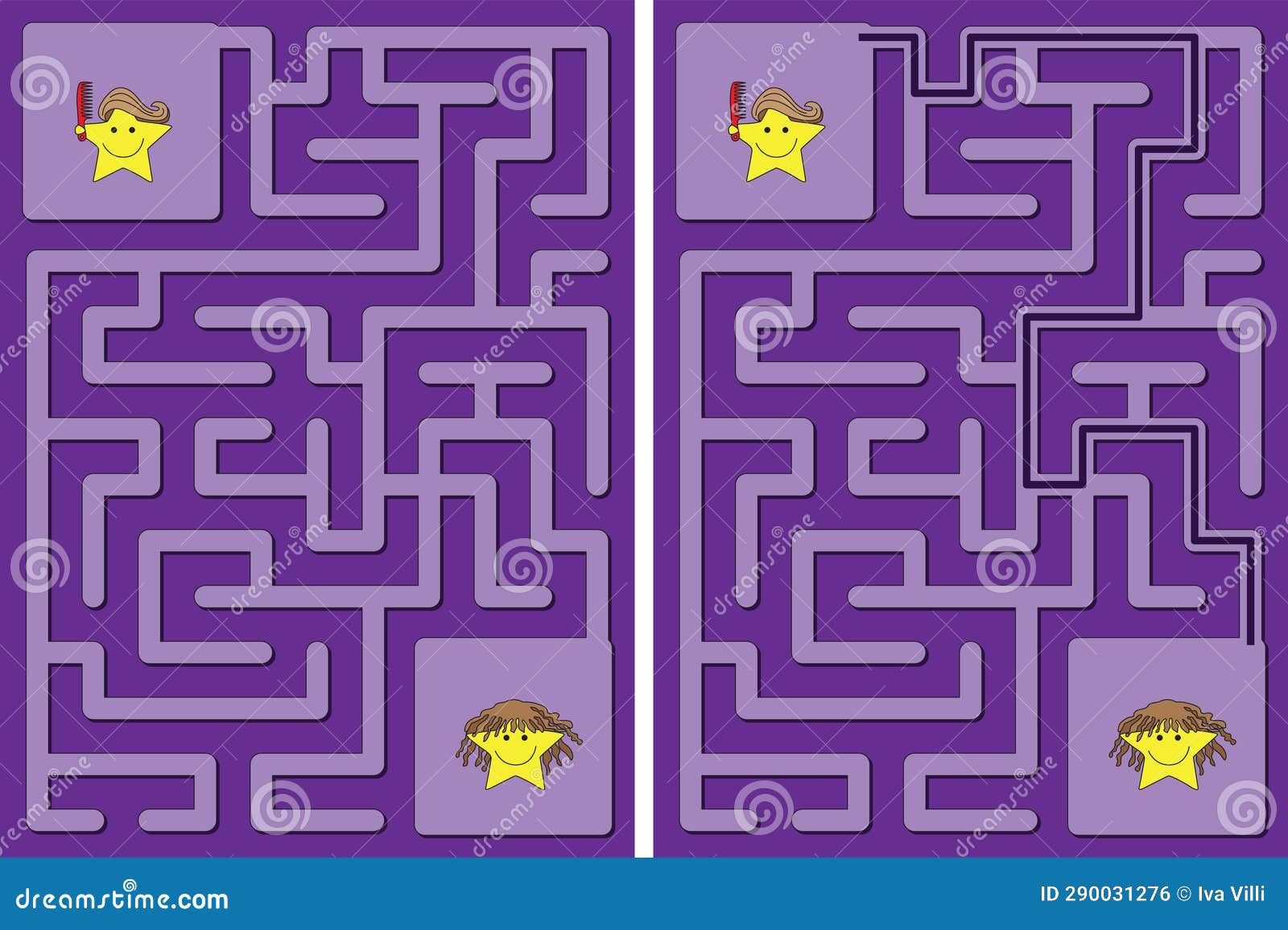 Easy little star maze stock vector. Illustration of labyrinth - 290031276