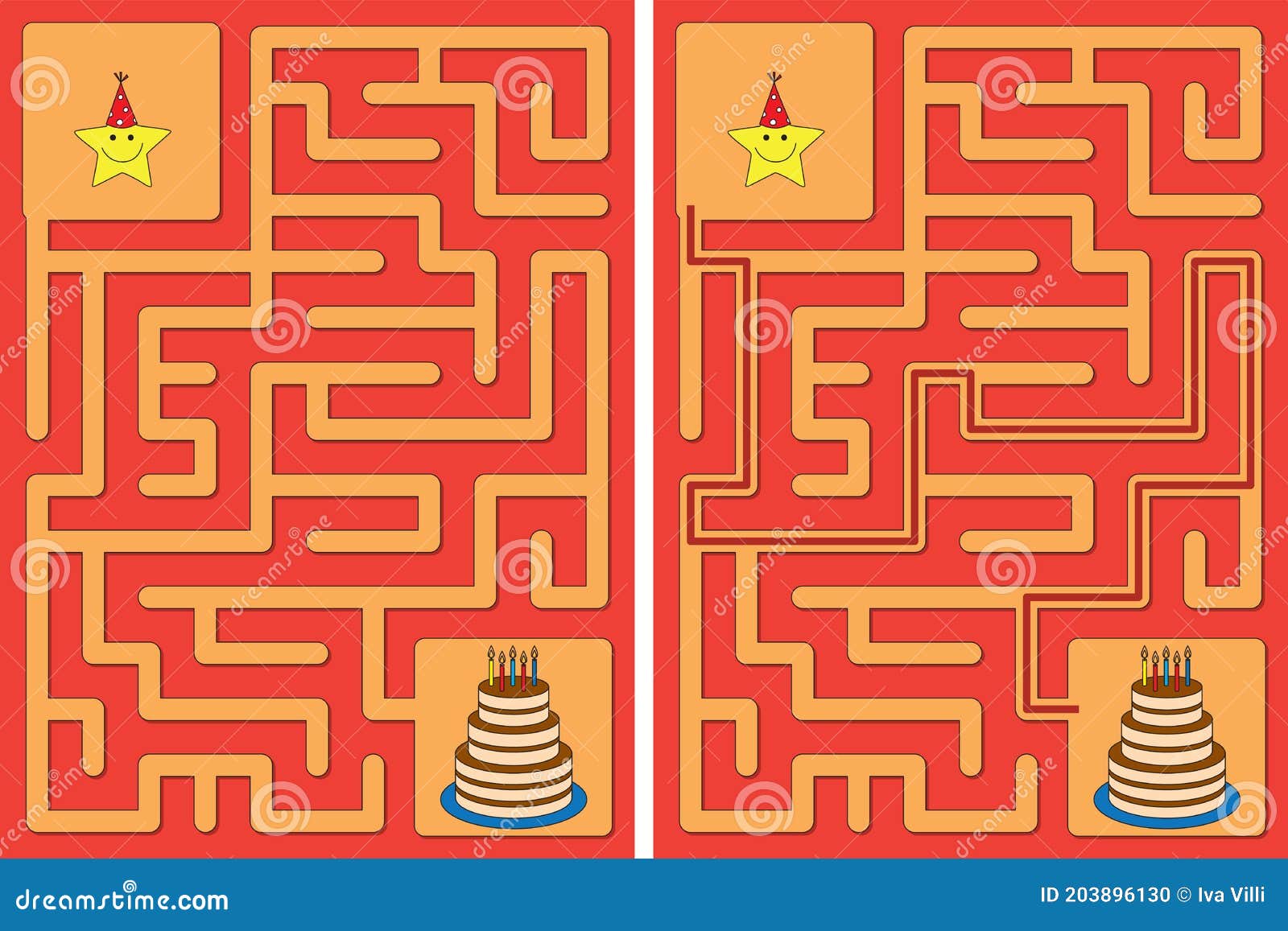 Easy little star maze stock vector. Illustration of easy - 203896130