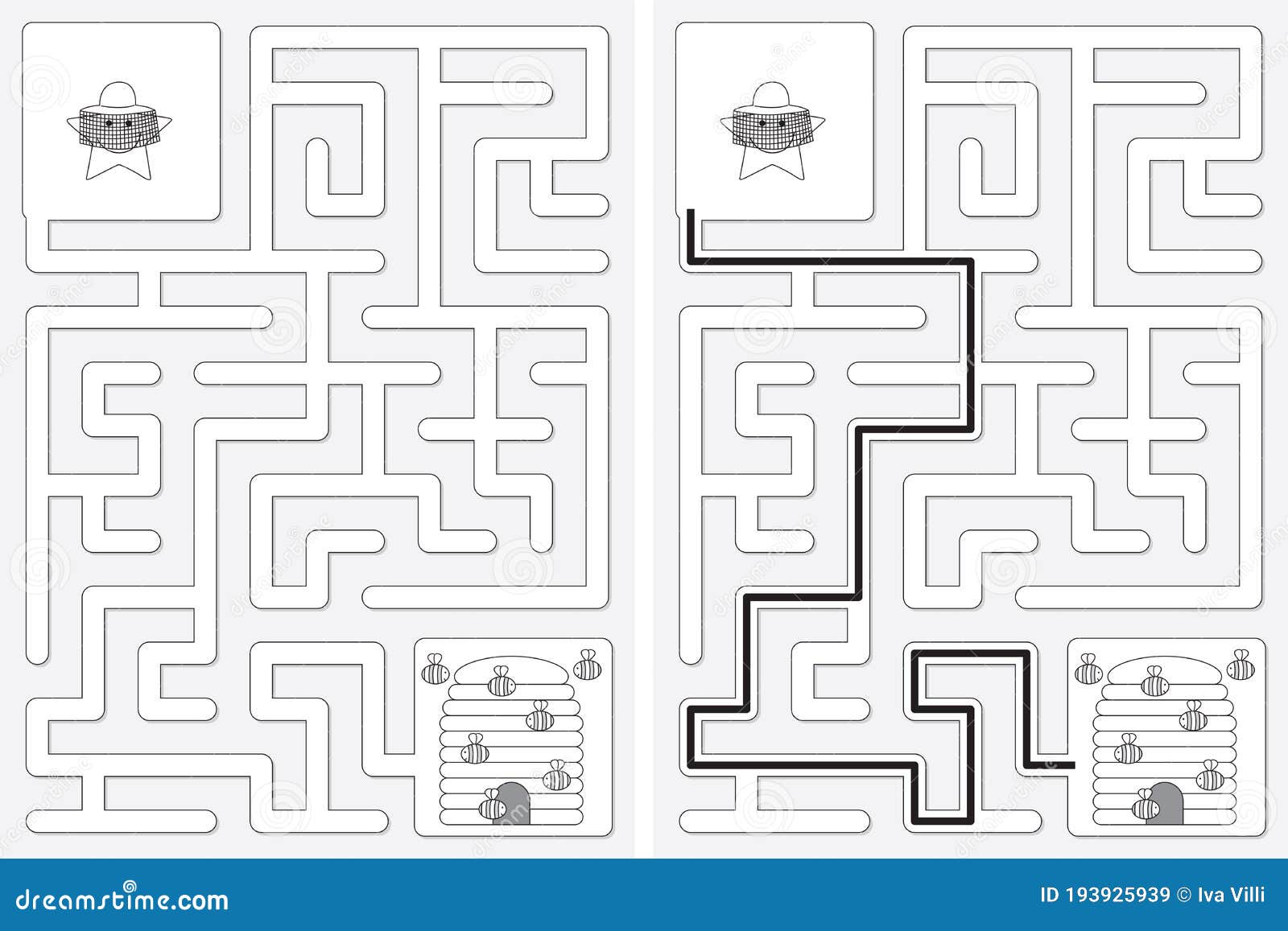 Easy little star maze stock vector. Illustration of activity - 193925939