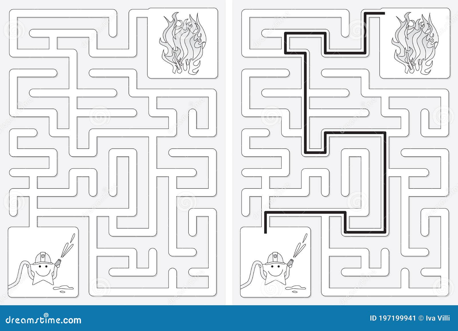 Easy little star maze stock vector. Illustration of teaching - 197199941