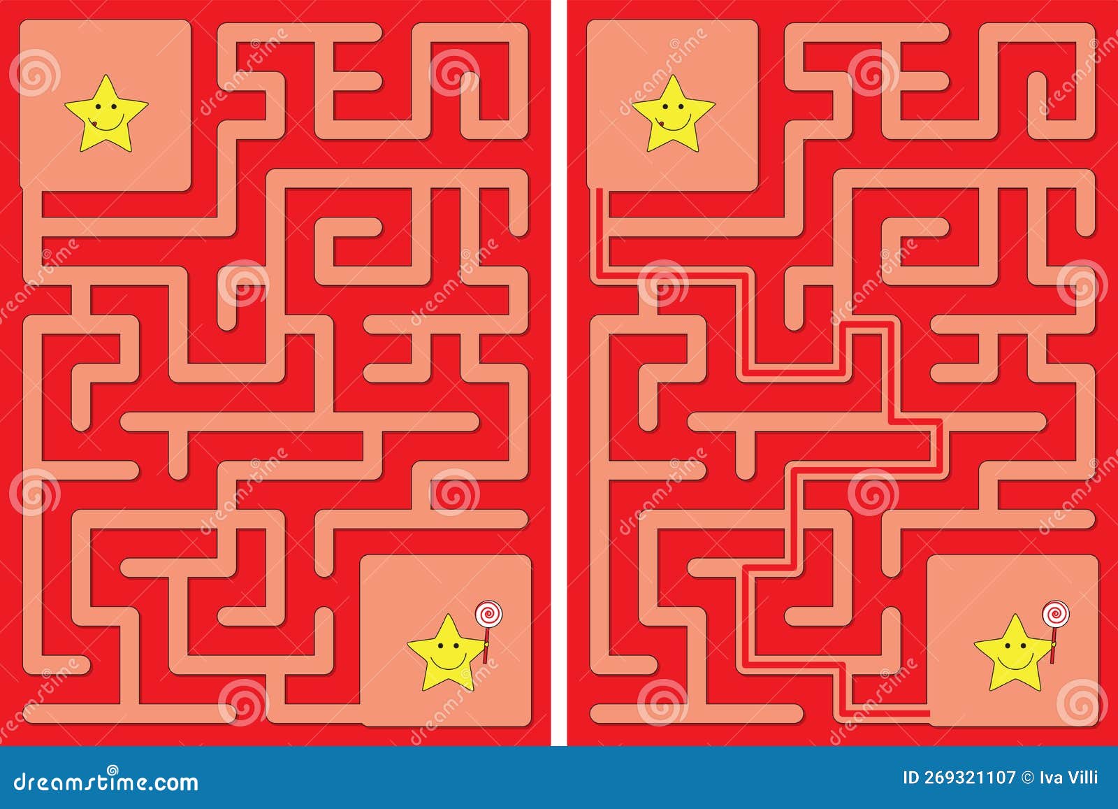 Easy little star maze stock vector. Illustration of educational - 269321107