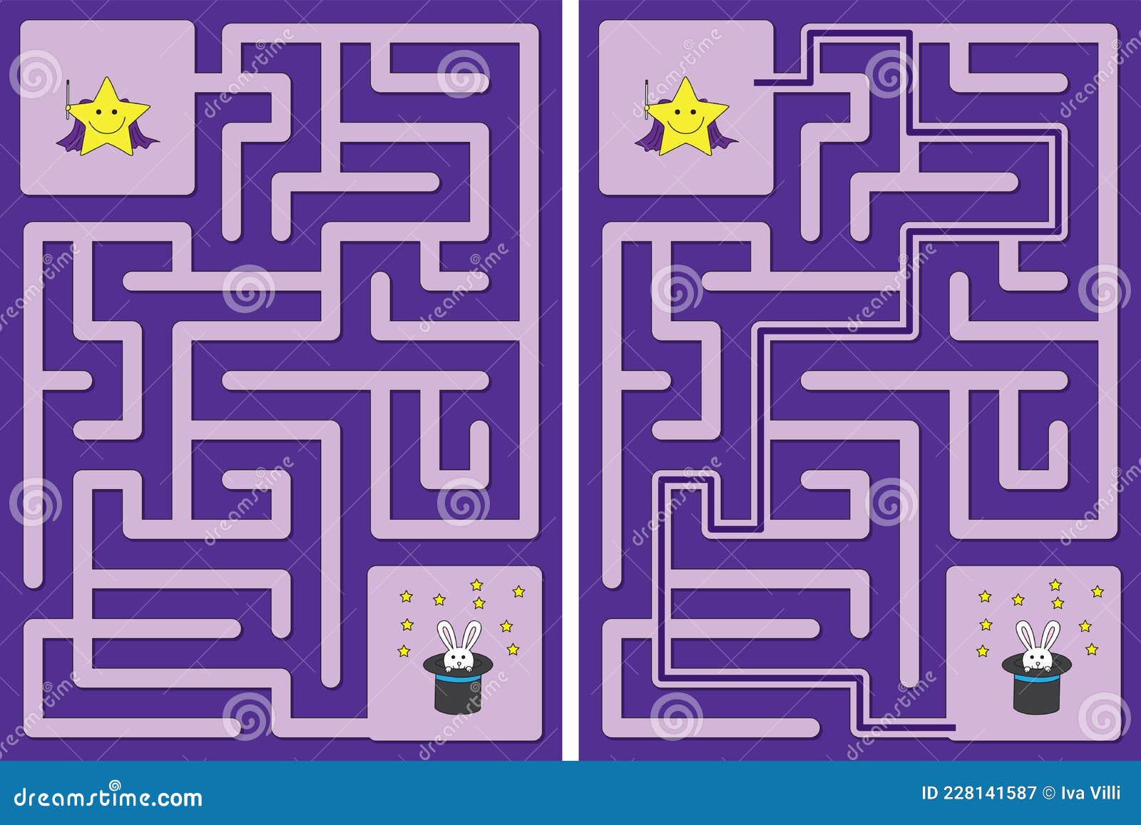 Star Maze Labirinth Game Sheet Royalty-Free Stock Image | CartoonDealer ...