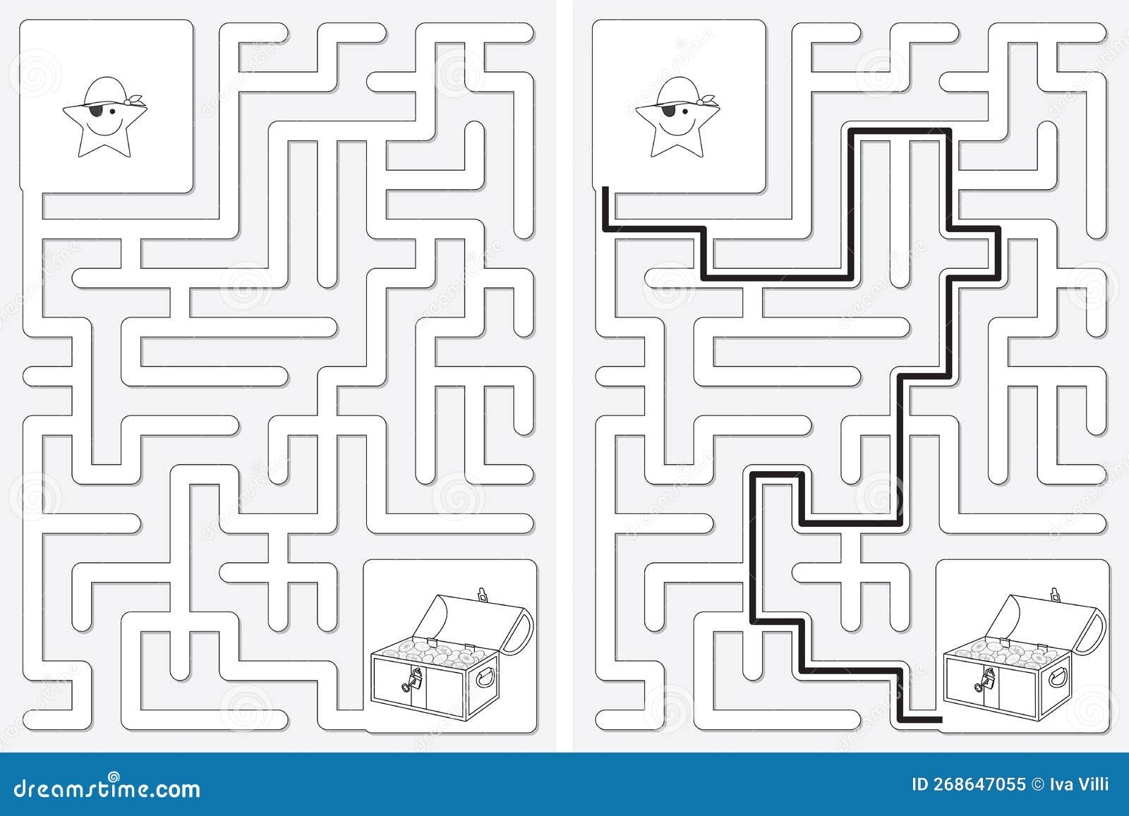 Easy little star maze stock vector. Illustration of easy - 268647055
