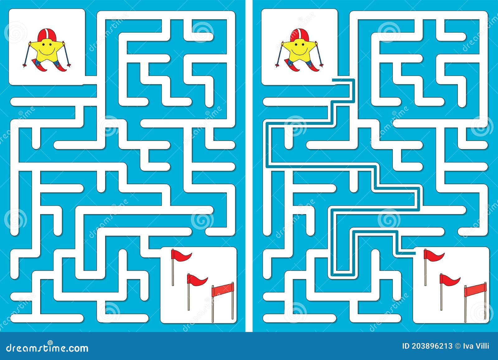 Easy little star maze stock vector. Illustration of slope - 203896213