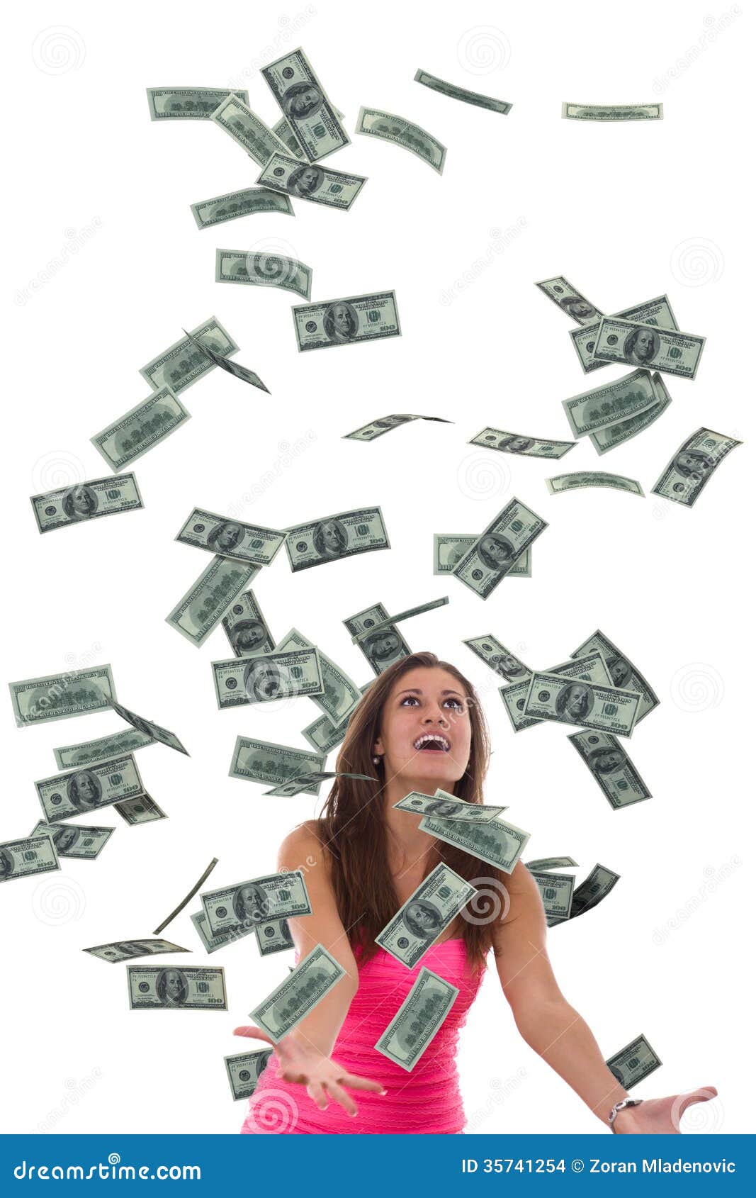Easy make money stock photo. Image of brunette, model - 35741254