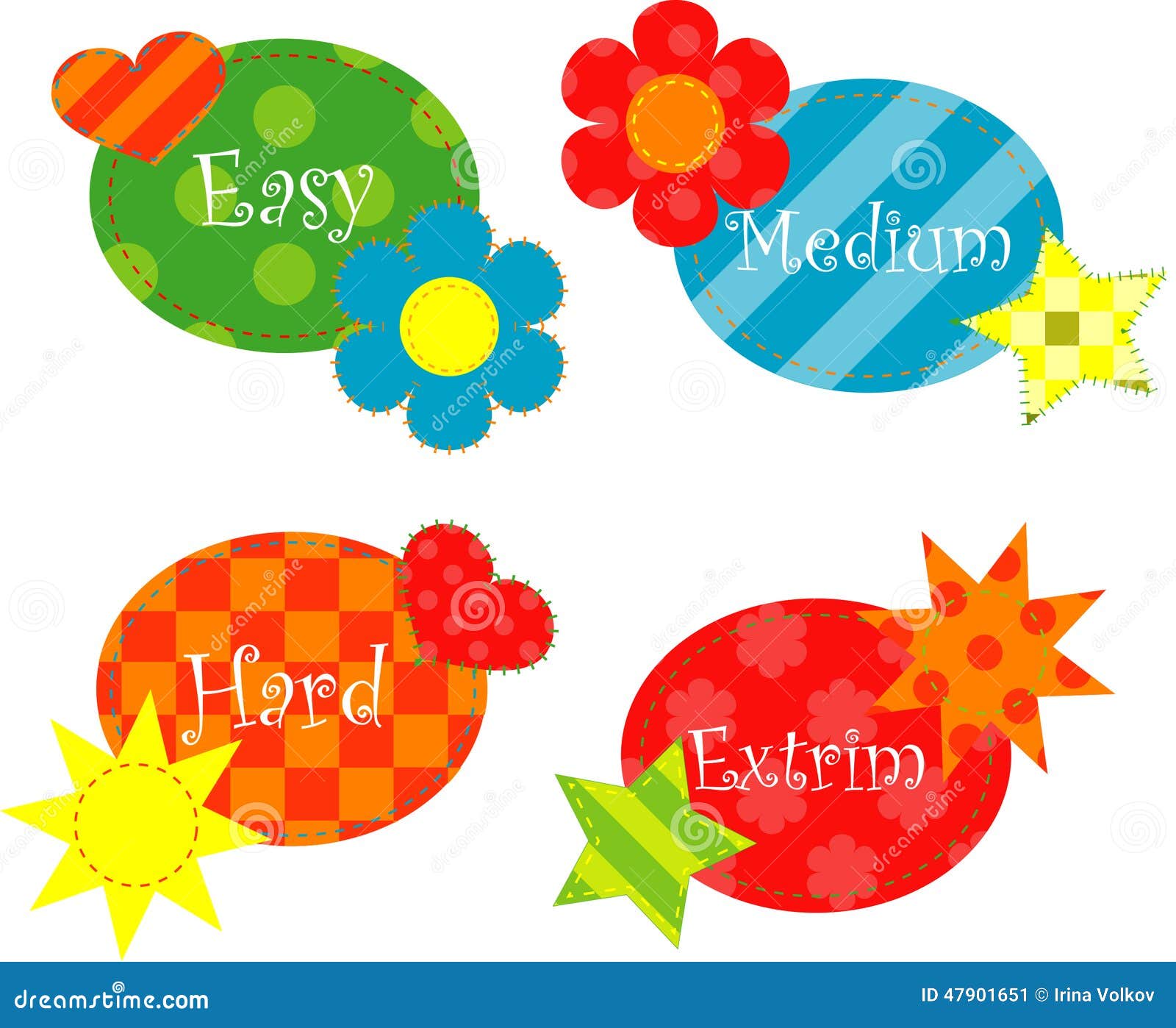 Easy, Medium Hard and Extrim Stock Illustration - Illustration of black ...