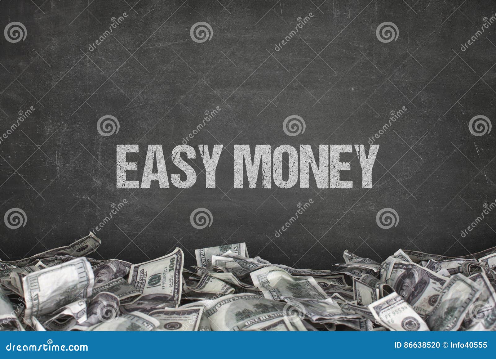 Easy Money Text on Black Background Stock Photo - Image of currency ...