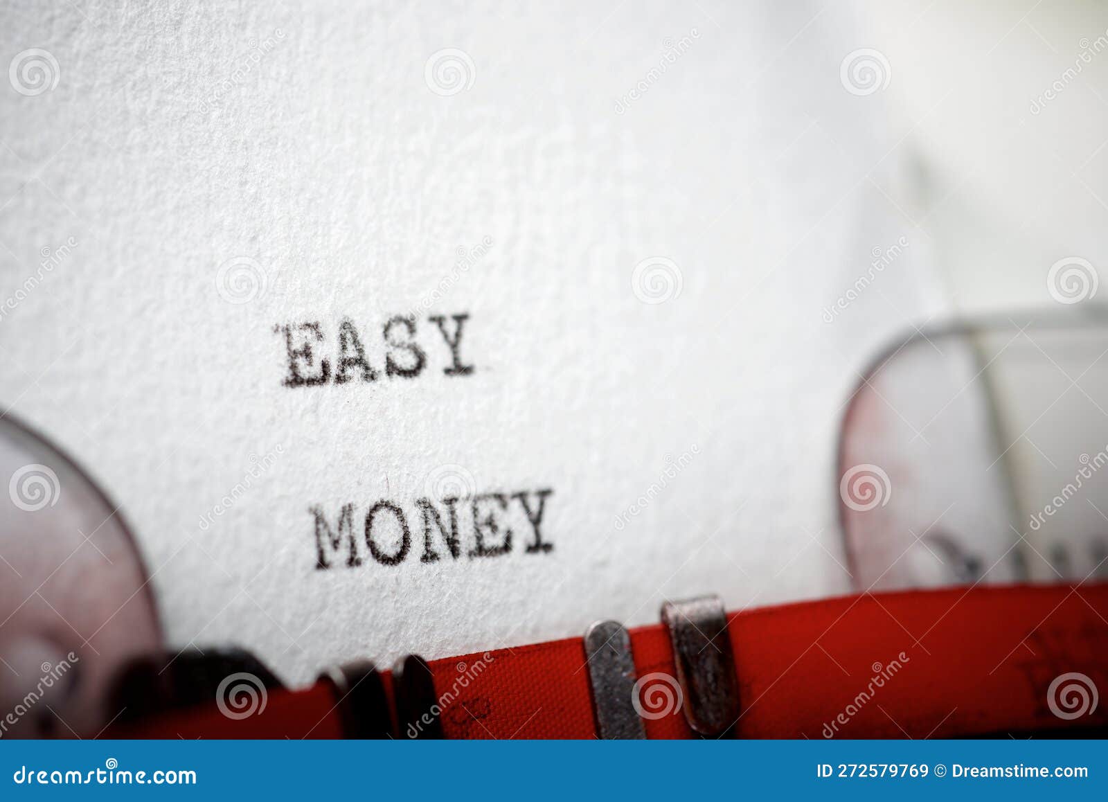 Easy money text stock image. Image of typewriter, plan - 272579769