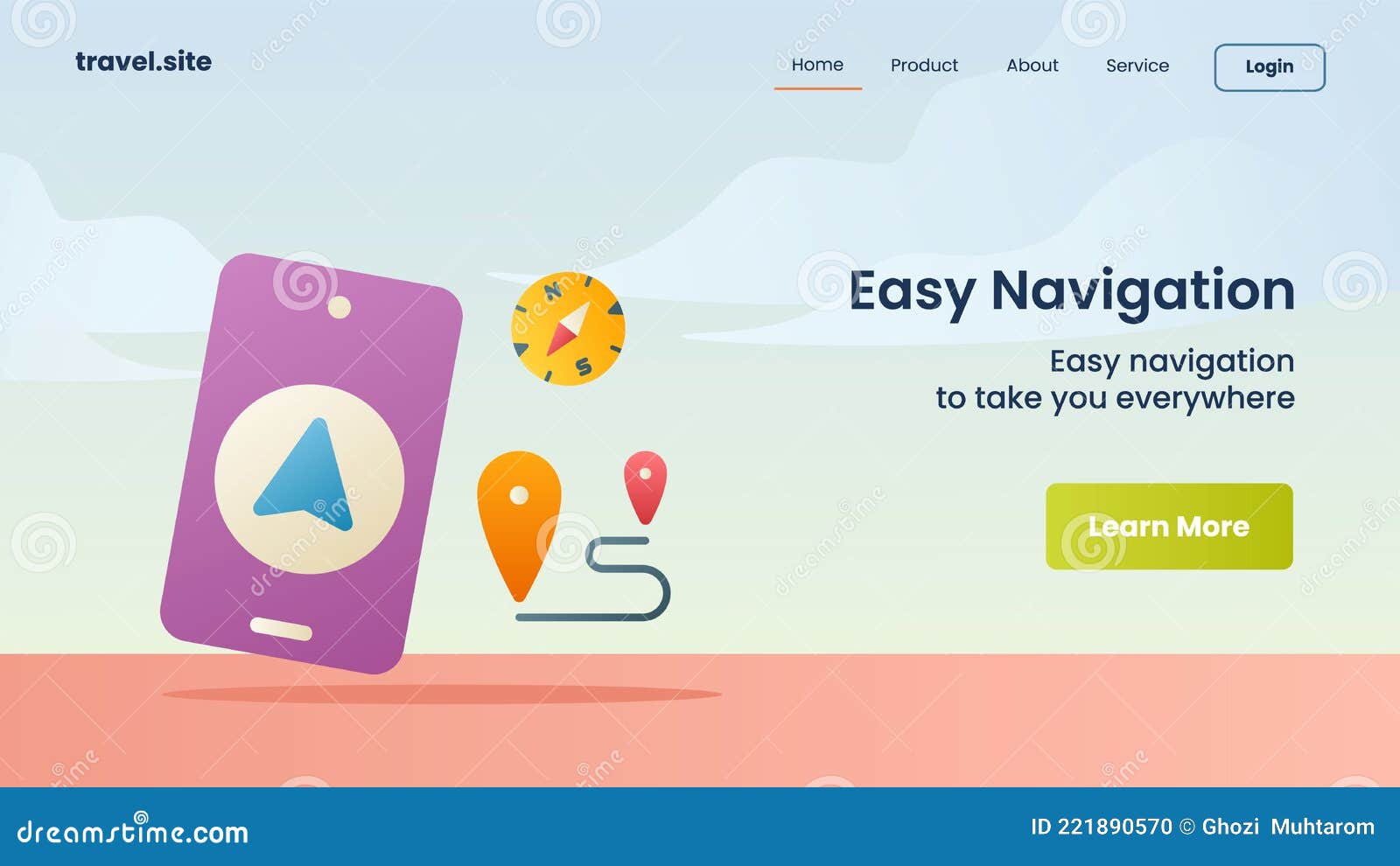 Easy Navigation Campaign for Web Website Home Homepage Landing Page ...