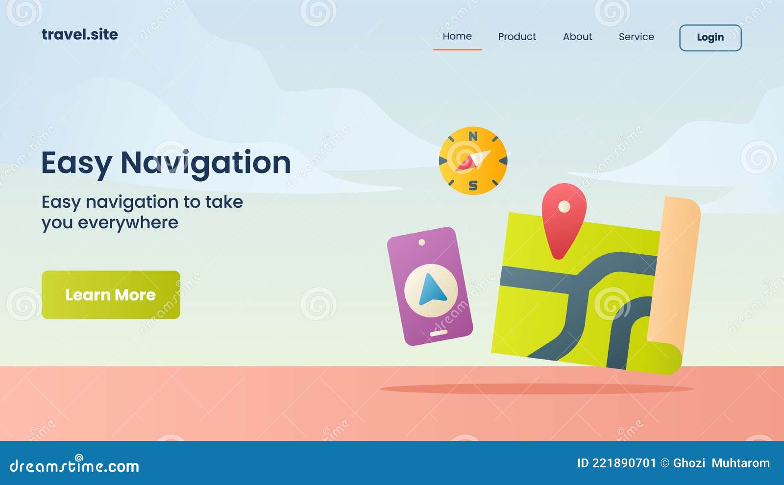Easy Navigation Campaign for Web Website Home Homepage Landing Page ...