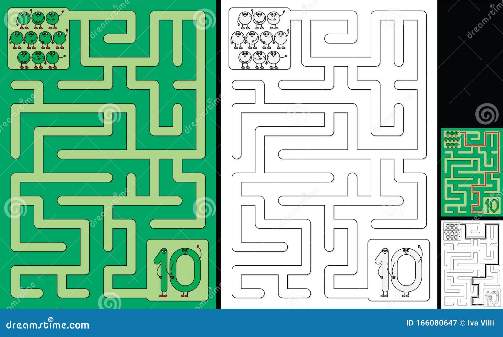 Easy Number Maze - Number 10 Stock Vector - Illustration of counting ...