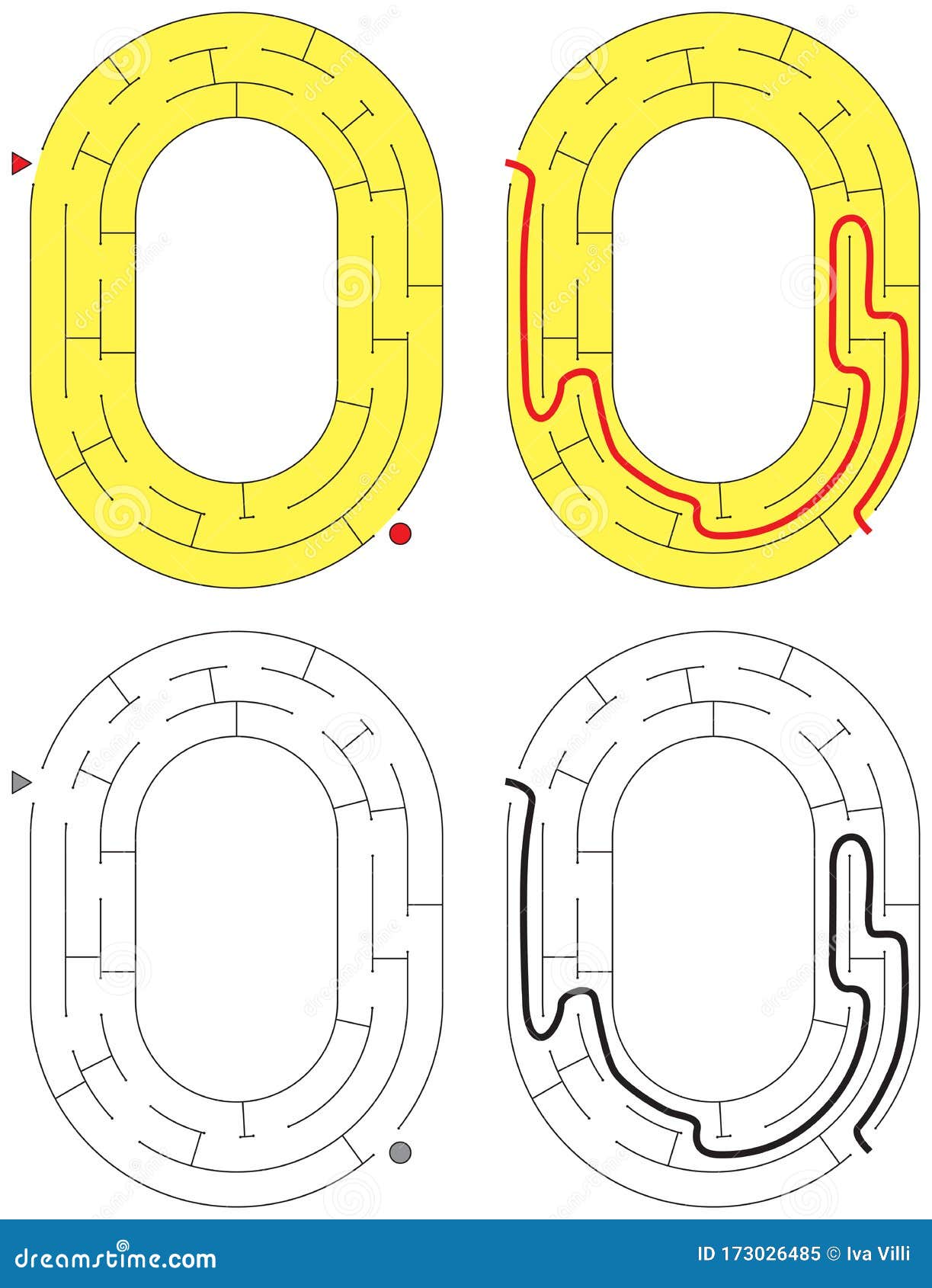 Easy Number Maze - Number 0 Stock Vector - Illustration of drawing ...