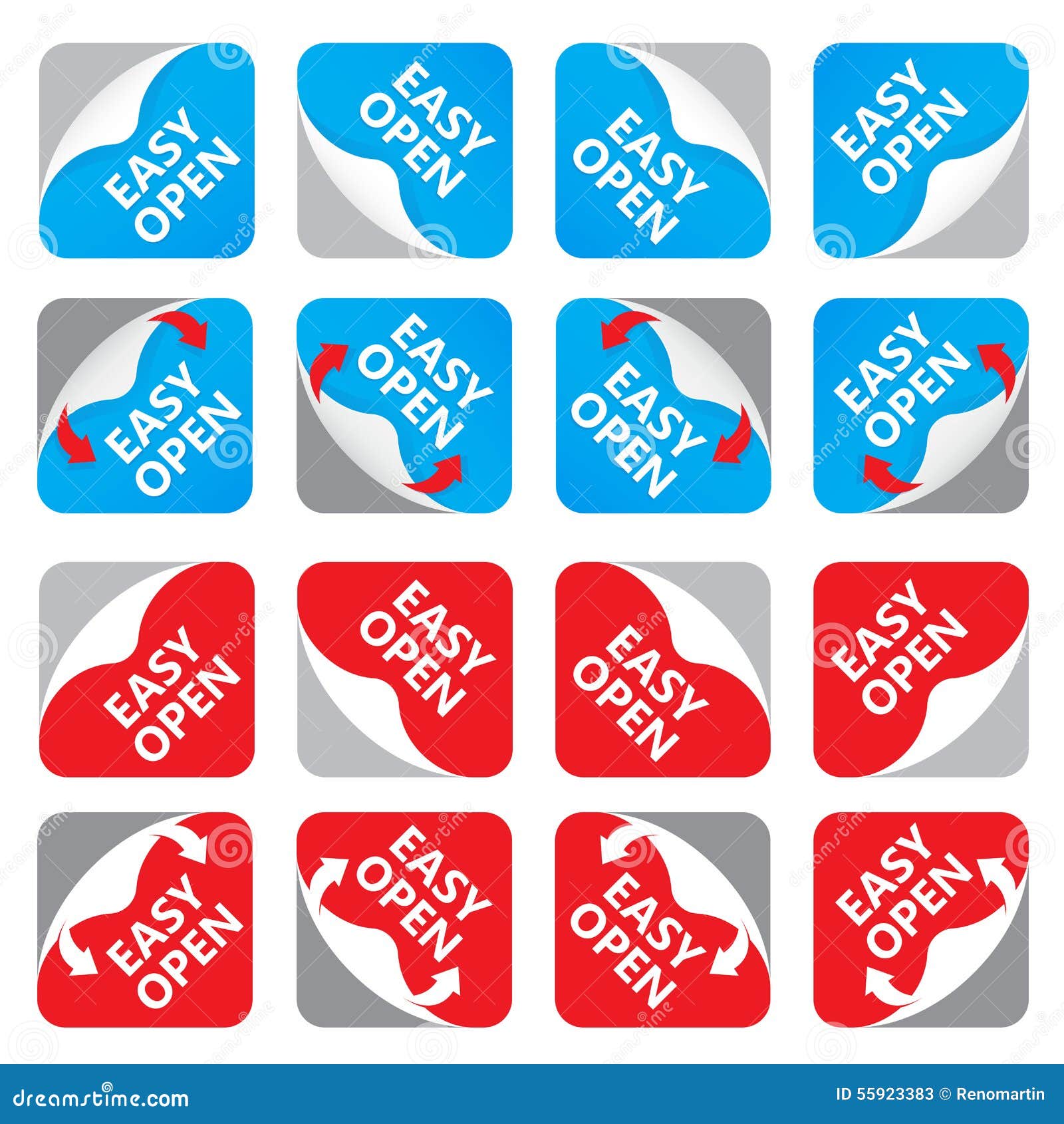 Easy Open Package Corner Sign Stock Illustration - Illustration of ...