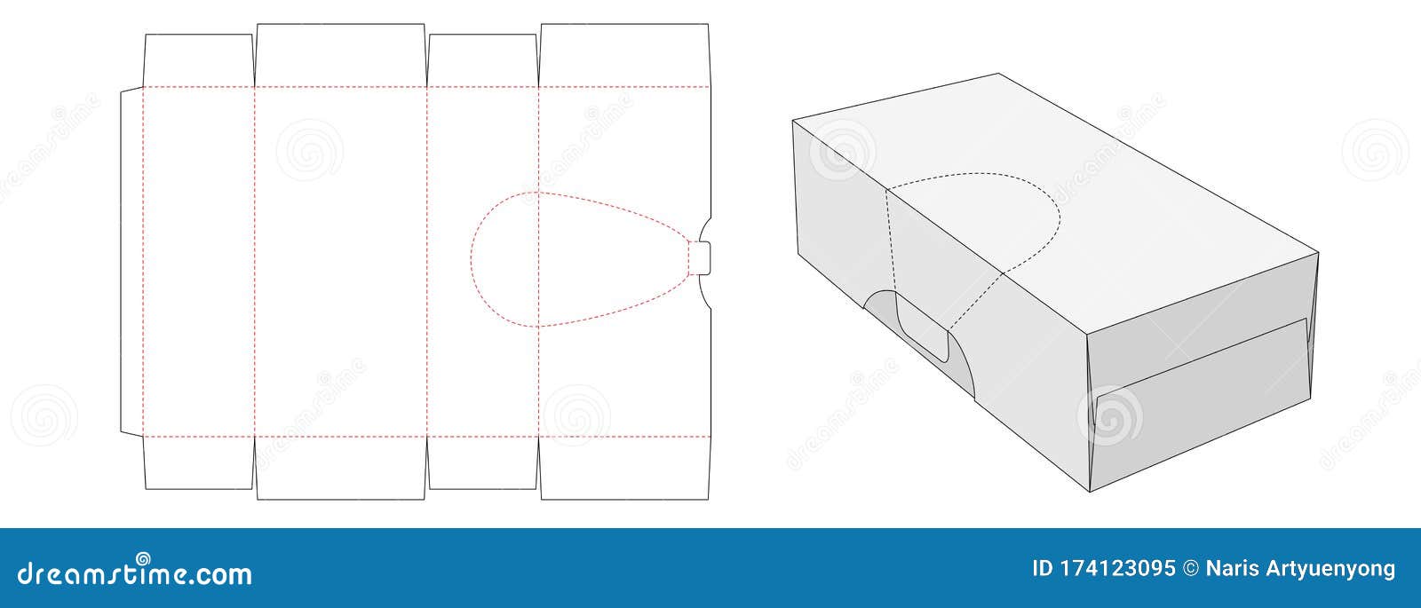 Easy Openable Yourself Packaging Box Die Cut Template Stock Vector ...