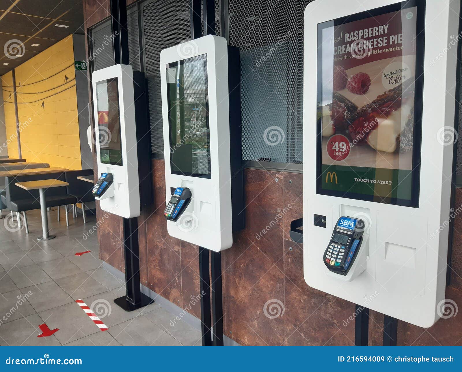 Easy Order Machines Inside an Empty McDonalds Restaurant in Paris ...