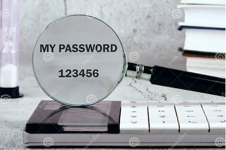 Easy Password Concept. My Password 123456 Written on the Background ...