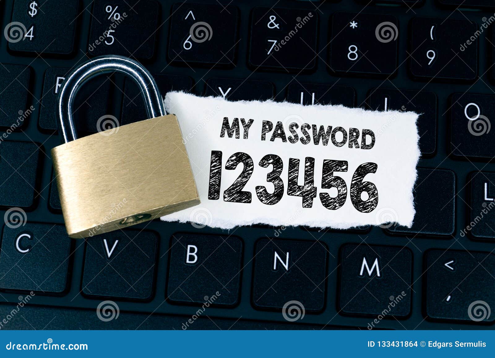 Easy Password Concept. My Password 123456 Stock Photo - Image of ...