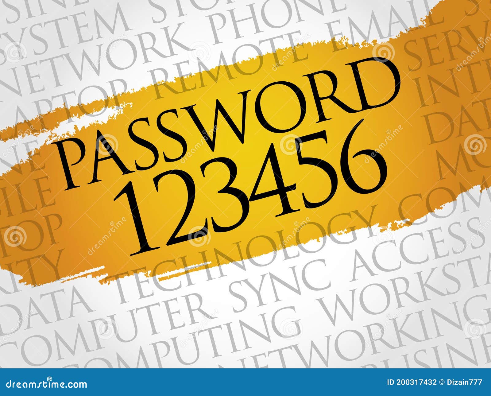 Easy Password 123456 stock illustration. Illustration of hacker - 200317432