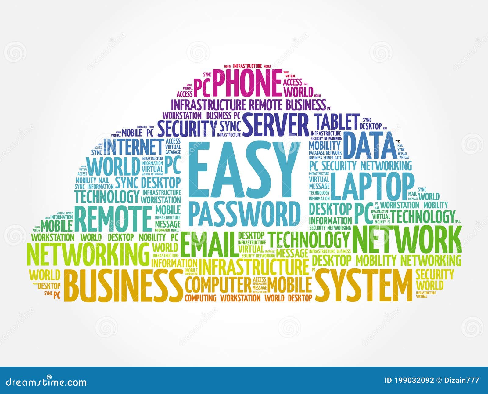 Easy Password Word Cloud Collage Stock Illustration - Illustration of ...