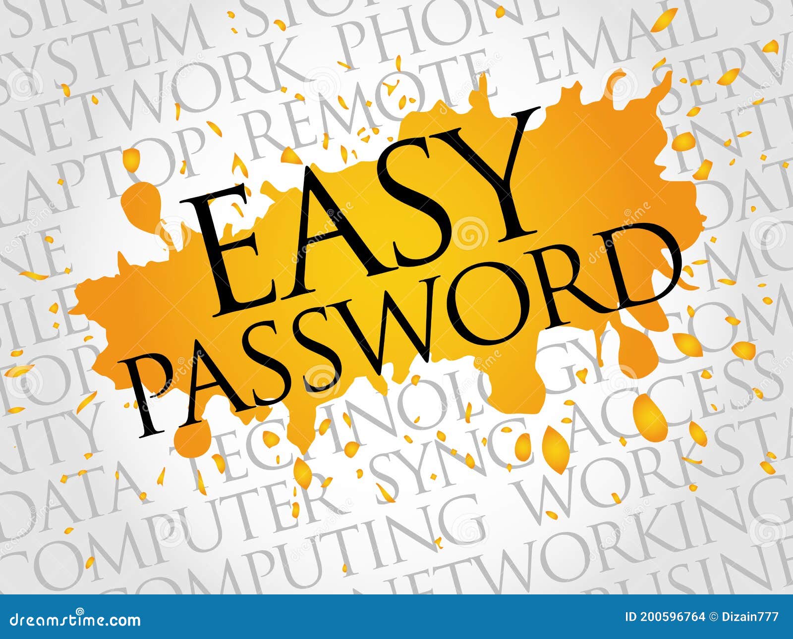 Easy Password word cloud stock illustration. Illustration of pass ...