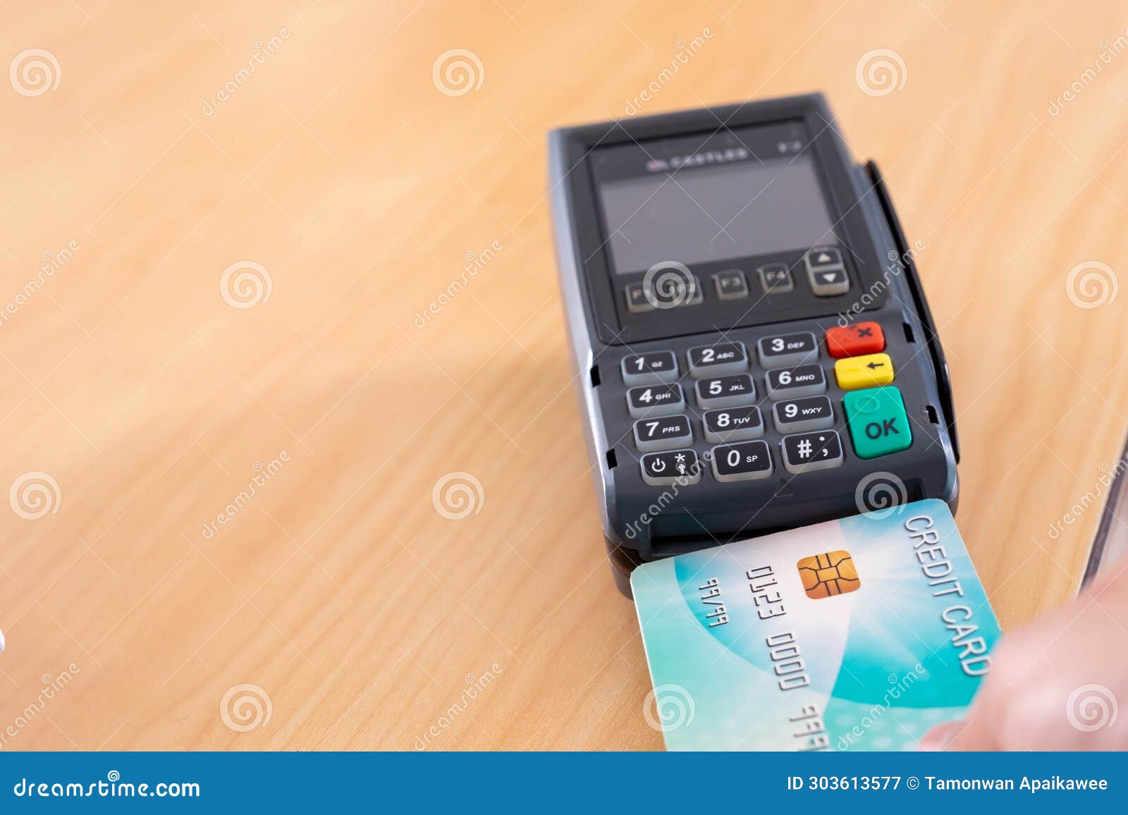 Easy Pay Credit Card Terminal Merchant Paying Confirming a Purchase ...