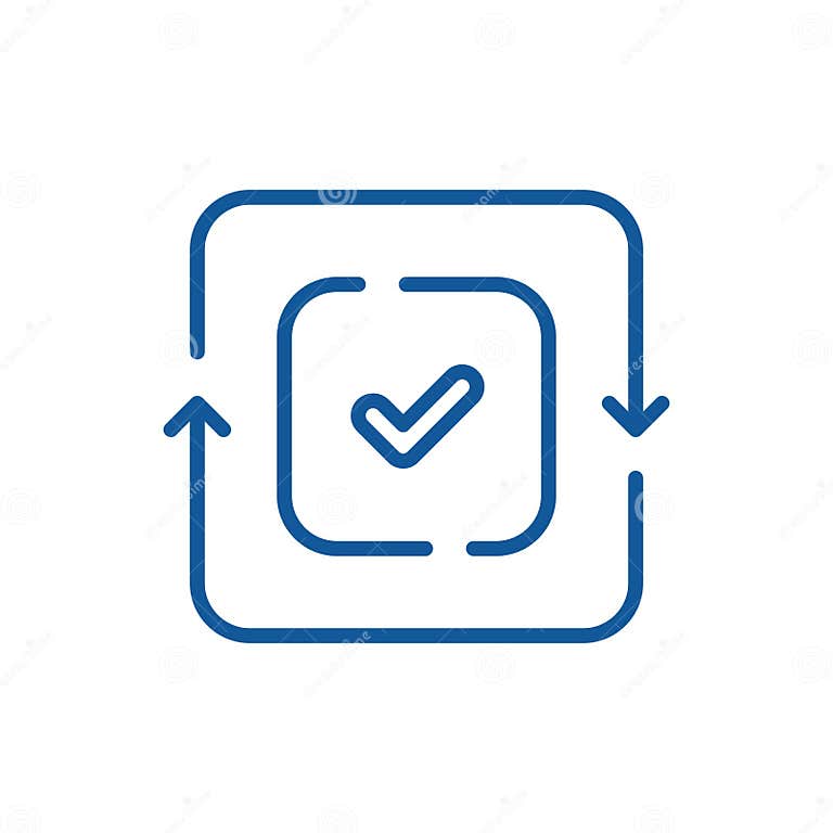 Easy Pay or Update Icon with Linear Checkmark Stock Vector ...