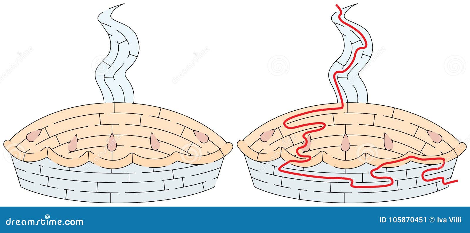 Easy pie maze stock vector. Illustration of activity - 105870451