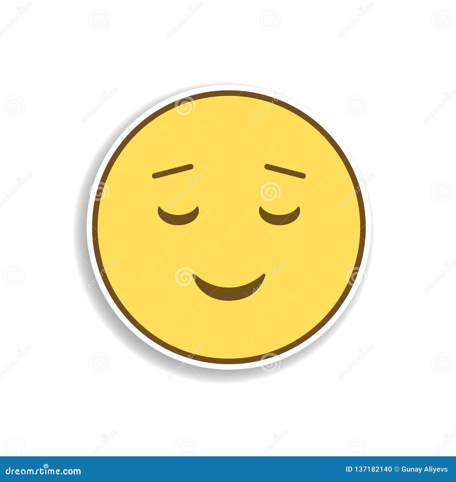 Easy Pleasant Smile Colored Emoji Sticker Icon. Element of Emoji for ...