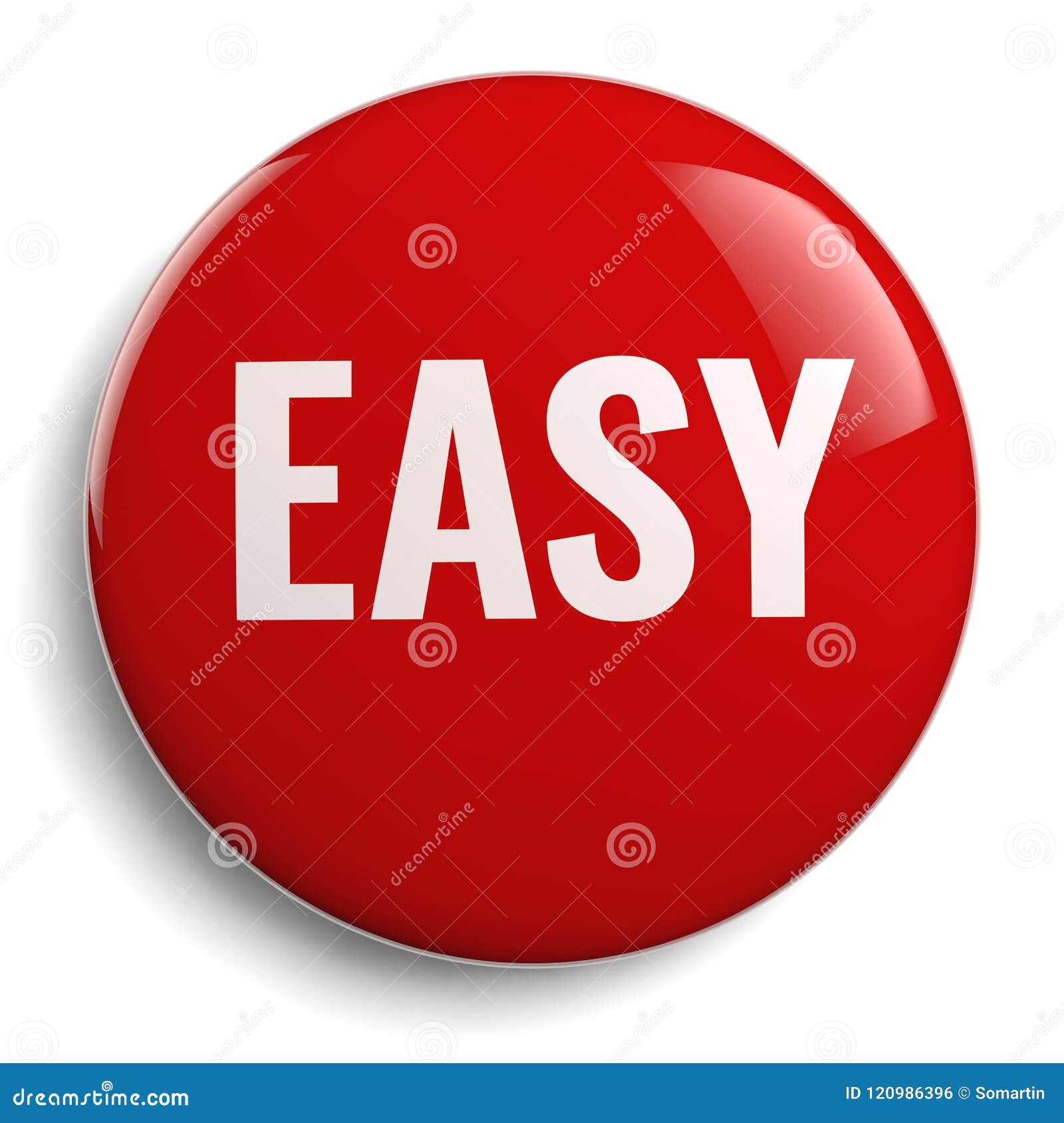 Easy Red Round Symbol Isolated Stock Illustration - Illustration of ...