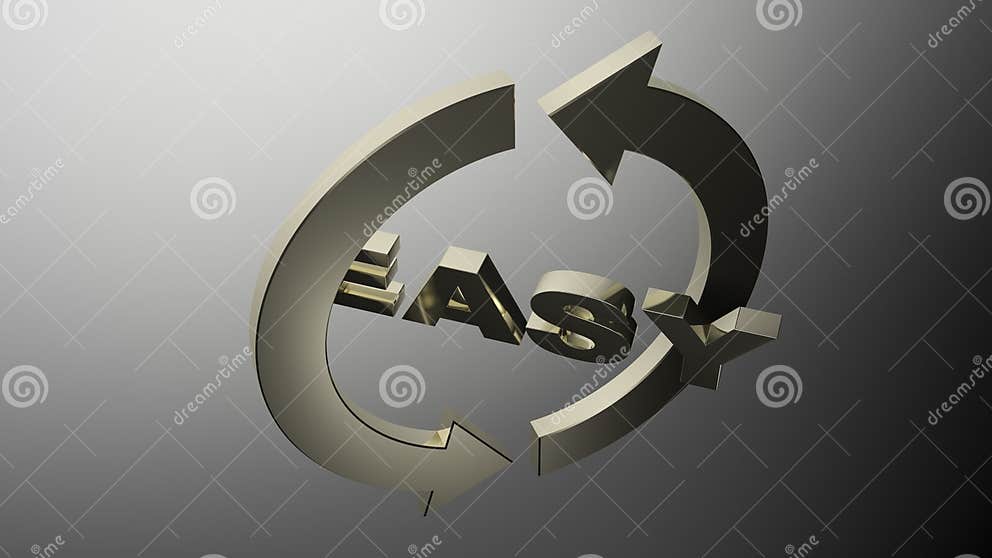 Easy with Rotating Arrows - 3D Rendering Illustration Stock ...