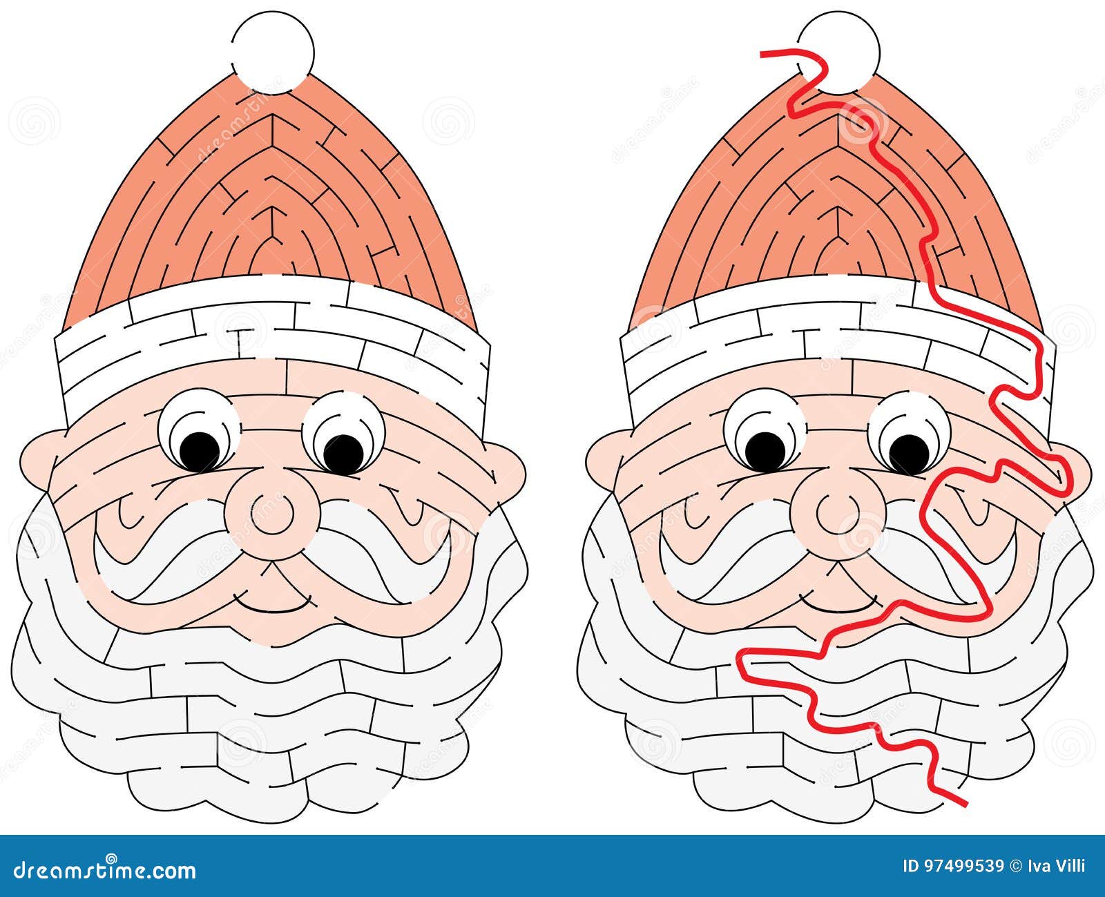 Easy Santa Claus maze stock vector. Illustration of education - 97499539 Easy Santa Claus maze stock vector. Illustration of education - 97499539