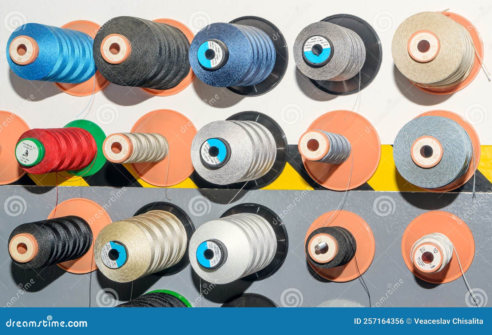 A Method of Storing Sewing Threads in the Workshop Stock Photo - Image ...