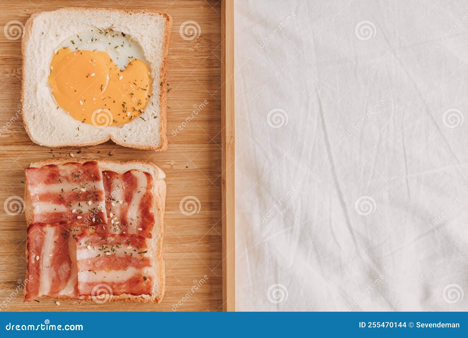 Easy Simple Breakfast Set of Bacon Sandwich Served with Black Coffee on ...