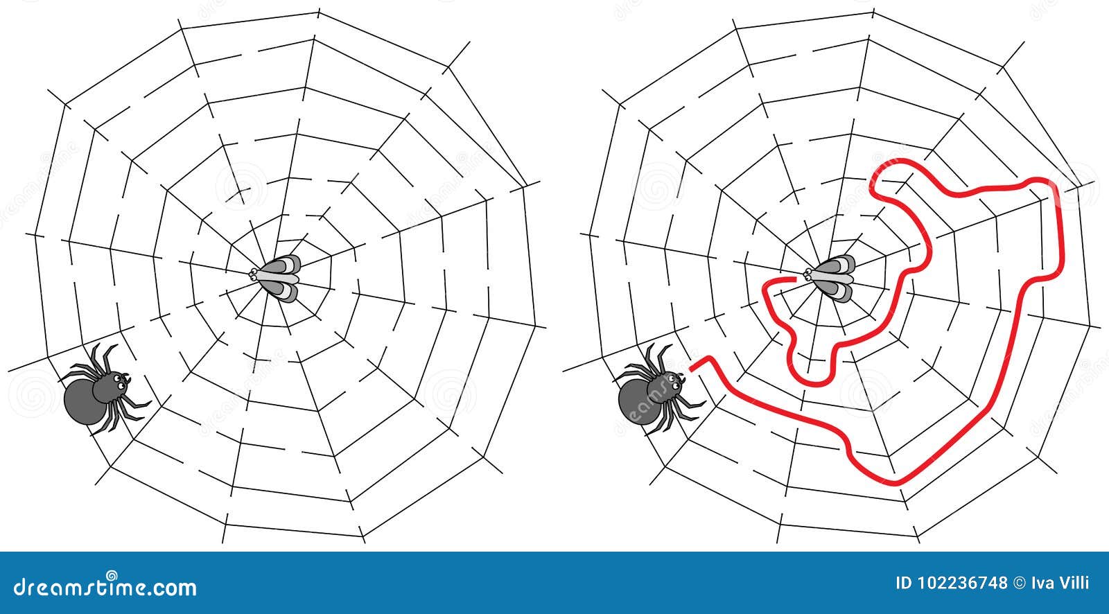 Easy spider maze stock vector. Illustration of educational - 102236748
