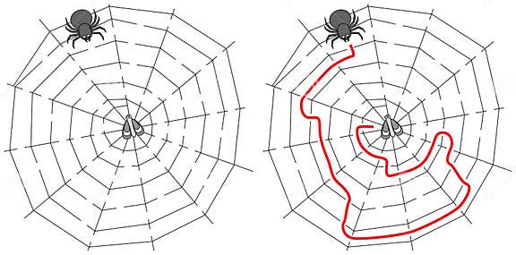Easy spider maze stock vector. Illustration of brain - 100385690