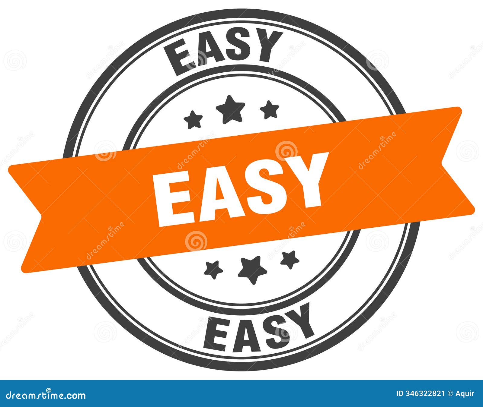 Easy Stamp. Easy Label on Transparent Background. Round Sign Stock ...