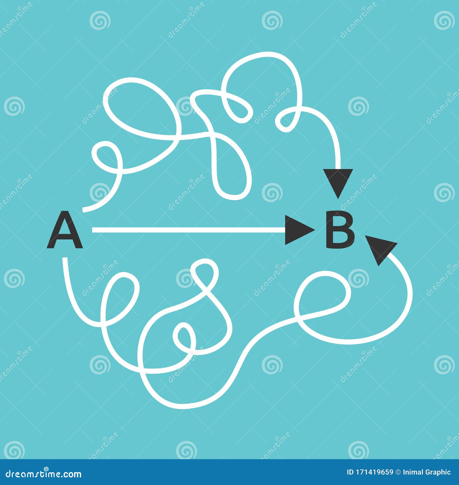 Easy Straight, Complicated Paths Stock Vector - Illustration of right ... Easy Straight, Complicated Paths Stock Vector - Illustration of right ...