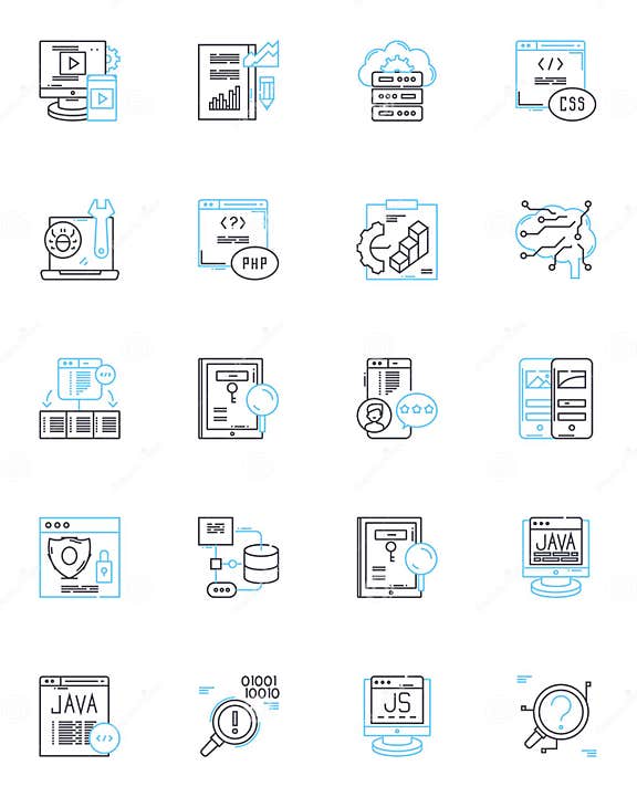 Easy Tech Linear Icons Set. Simplicity, Efficiency, Accessible, User ...