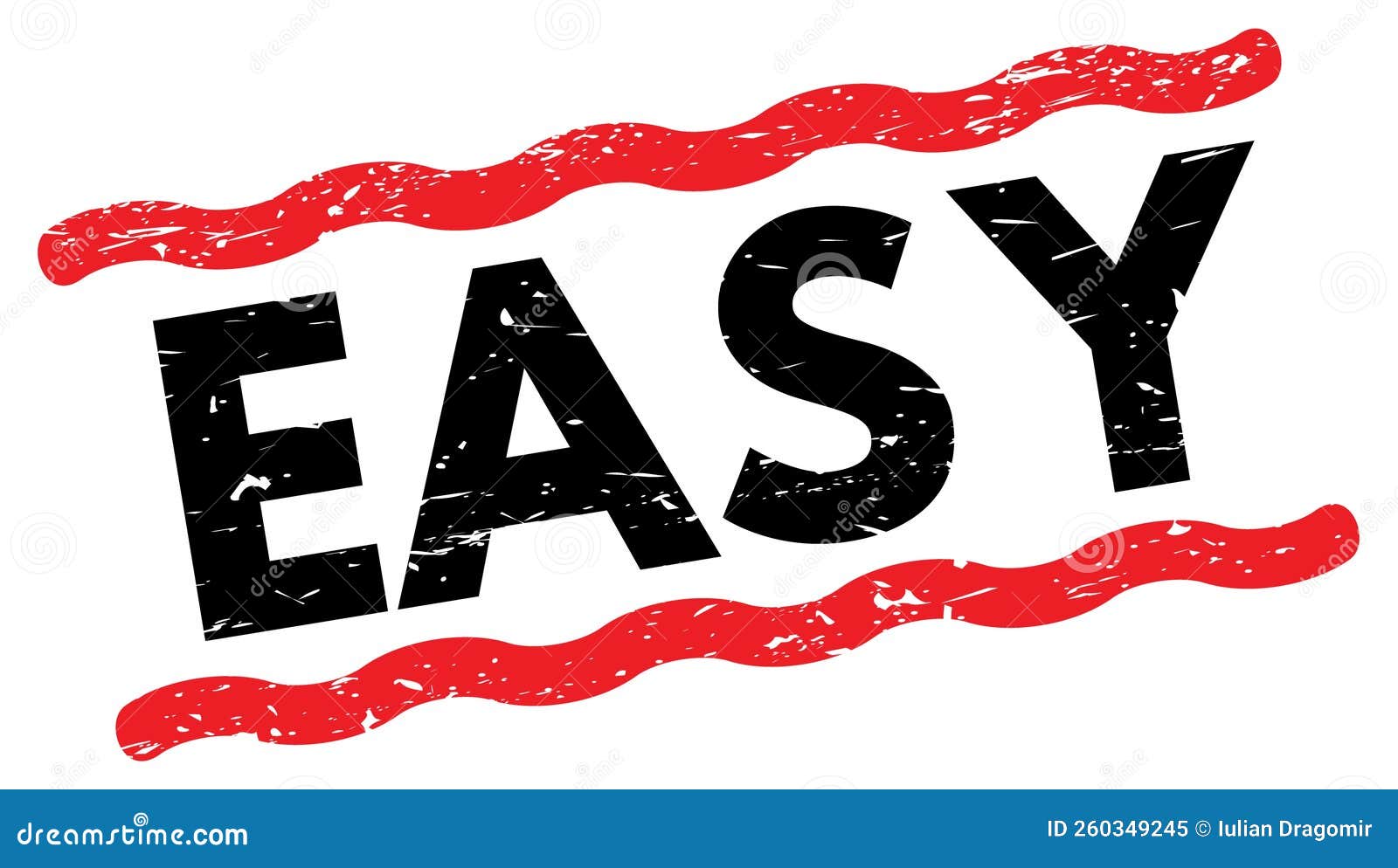 EASY Text on Red-black Lines Stamp Sign Stock Illustration ...