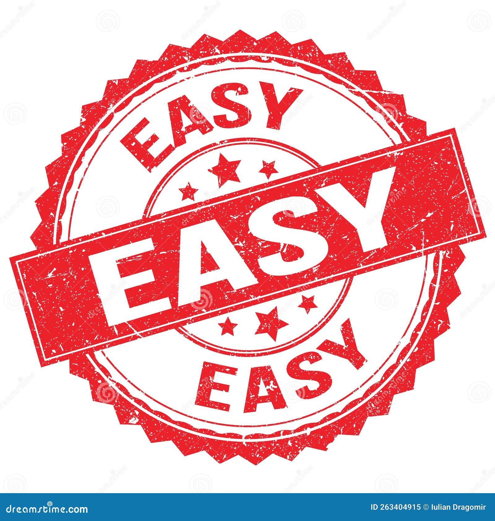 EASY Text on Red Round Stamp Sign Stock Illustration - Illustration of ...