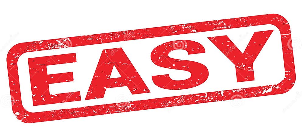 EASY Text Written on Red Rectangle Stamp Stock Illustration ...