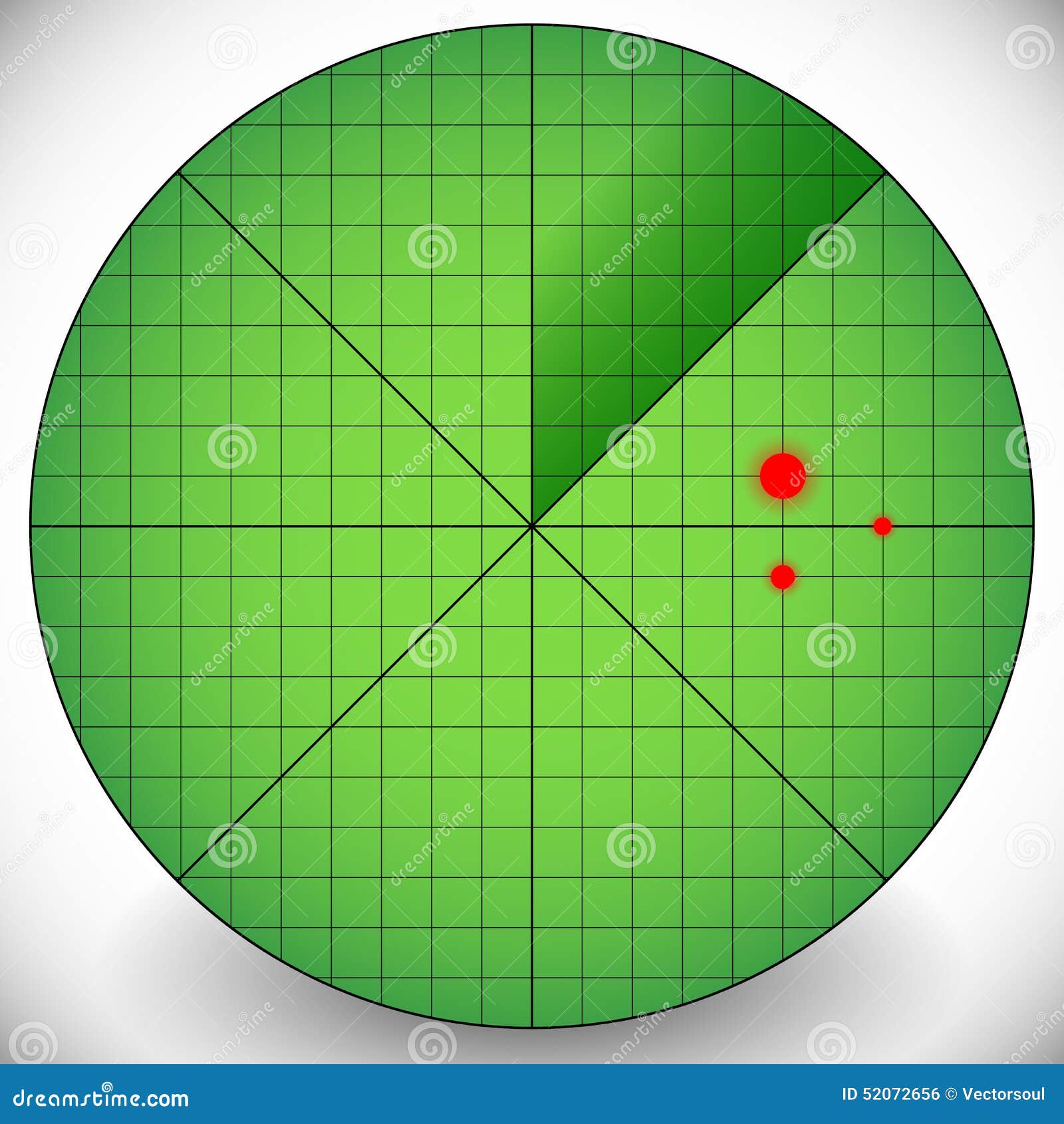 Easy To Edit Radar Screen Template - Radar with Targets. Stock ...