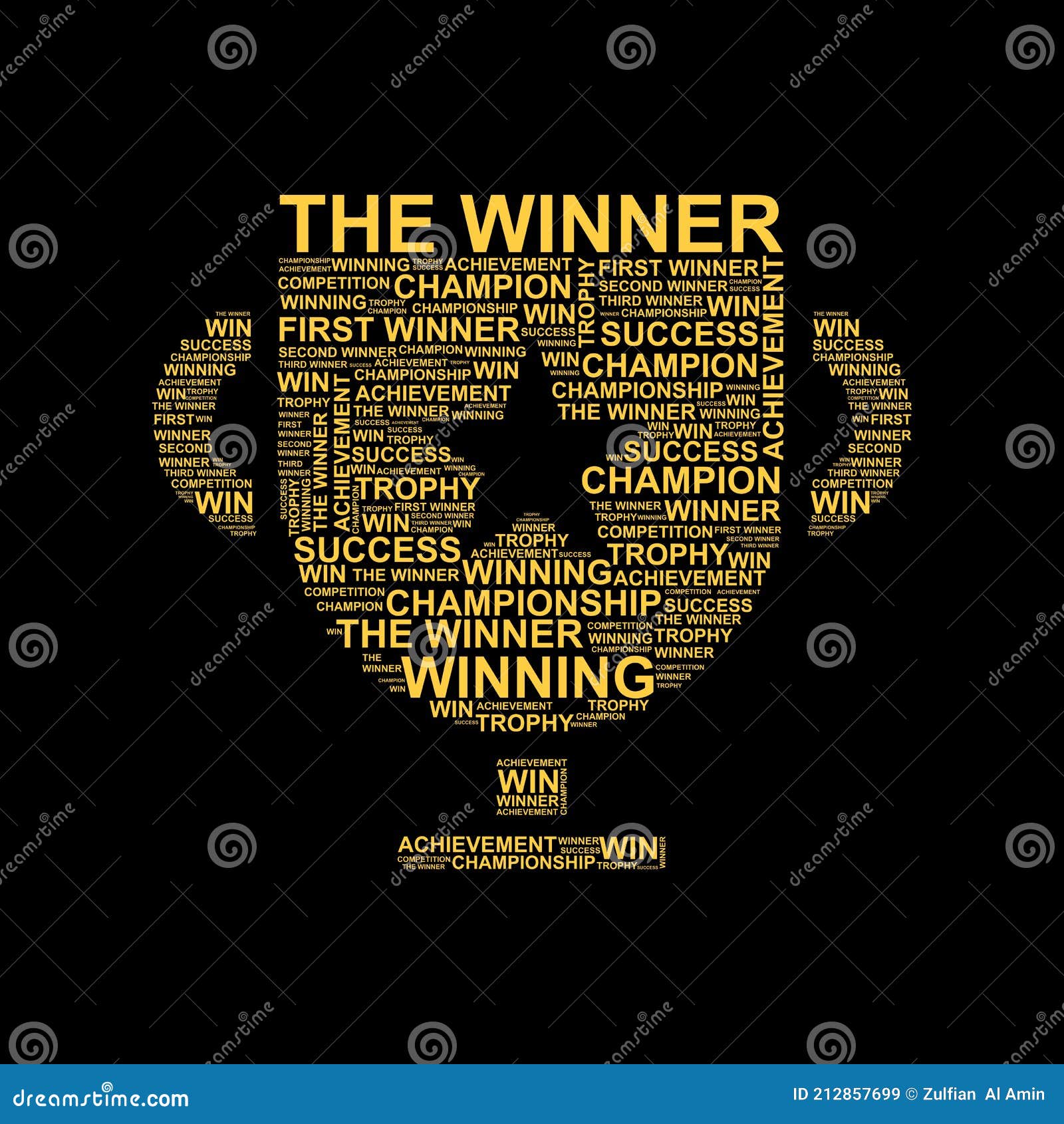 Trophy Illustration with Typography Style. Stock Vector - Illustration ...