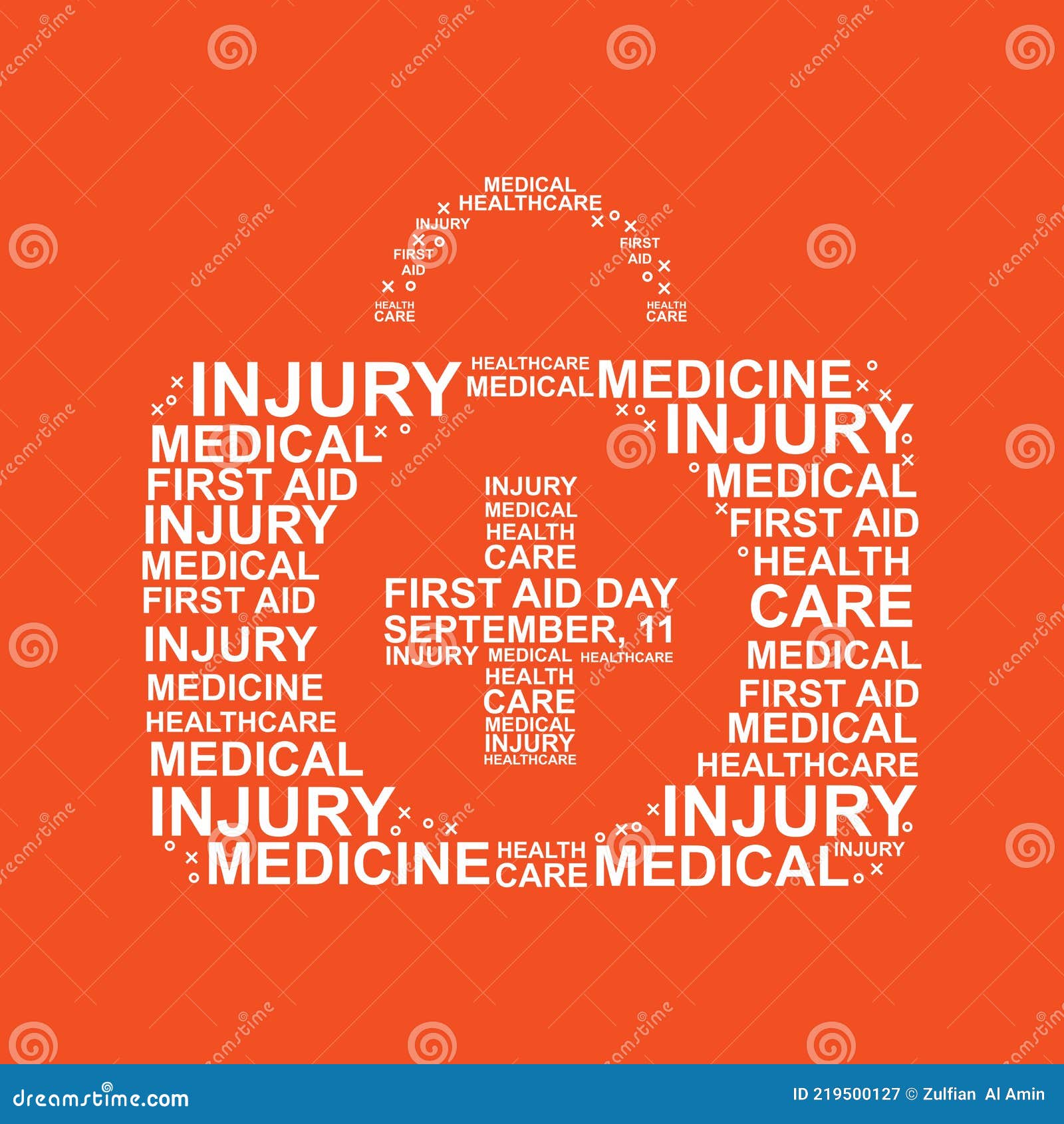 First Aid Typography Design Illustration. Stock Vector - Illustration ...