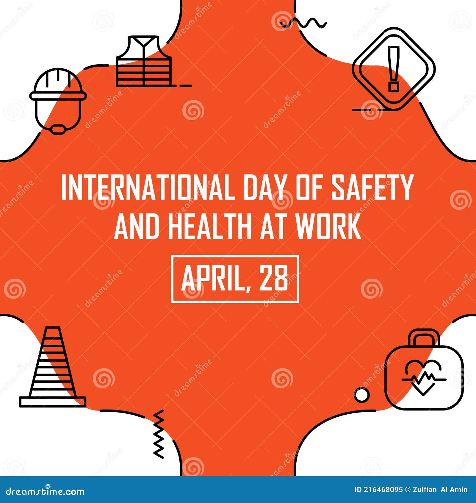 Safety and Healthy Work Banner Design. Stock Vector - Illustration of ...