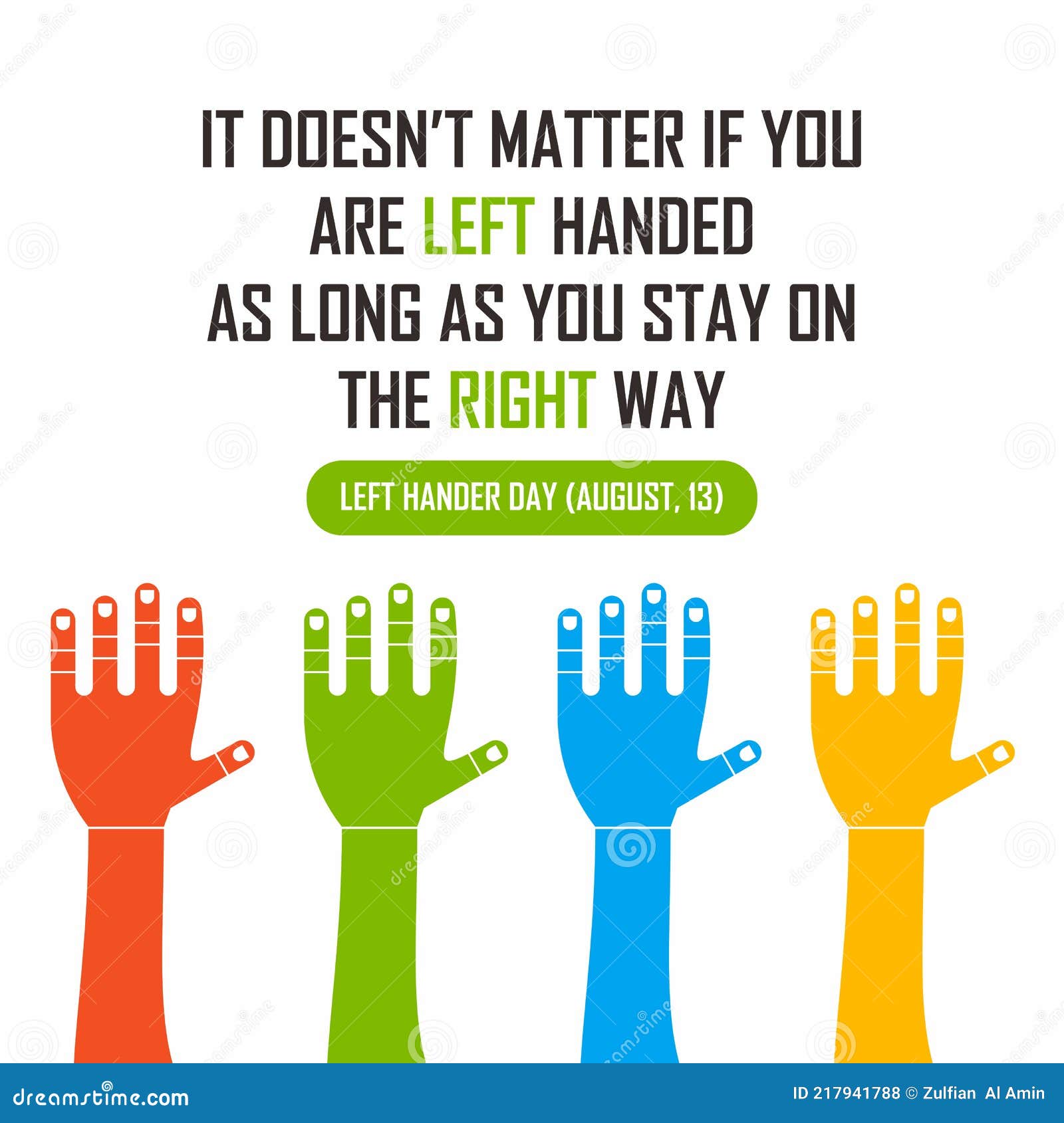 Colorful Left Hand Illustration Banner Design. Stock Vector ...