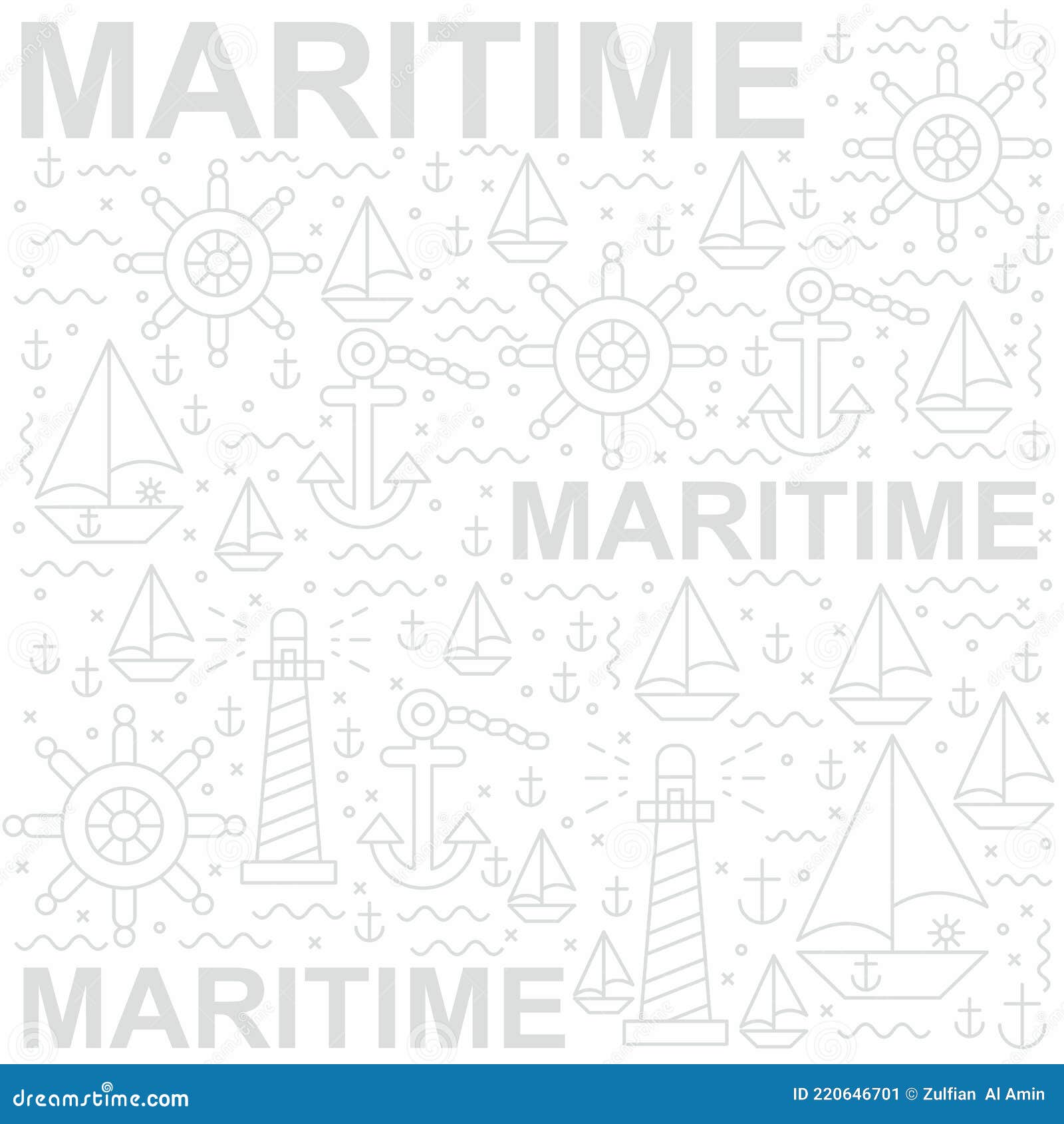 Maritime and Ocean Pattern Design. Stock Vector - Illustration of ...